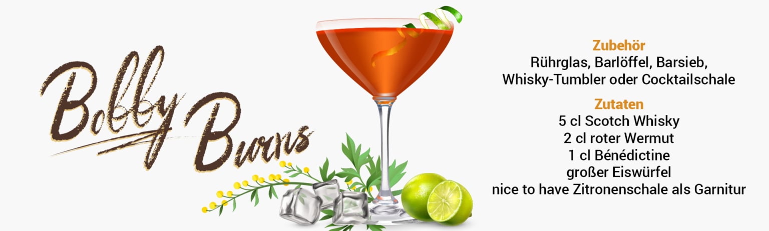 Bobby Burns Whisky Cocktail | Rezept, Zubehör, Zutaten, Tipps